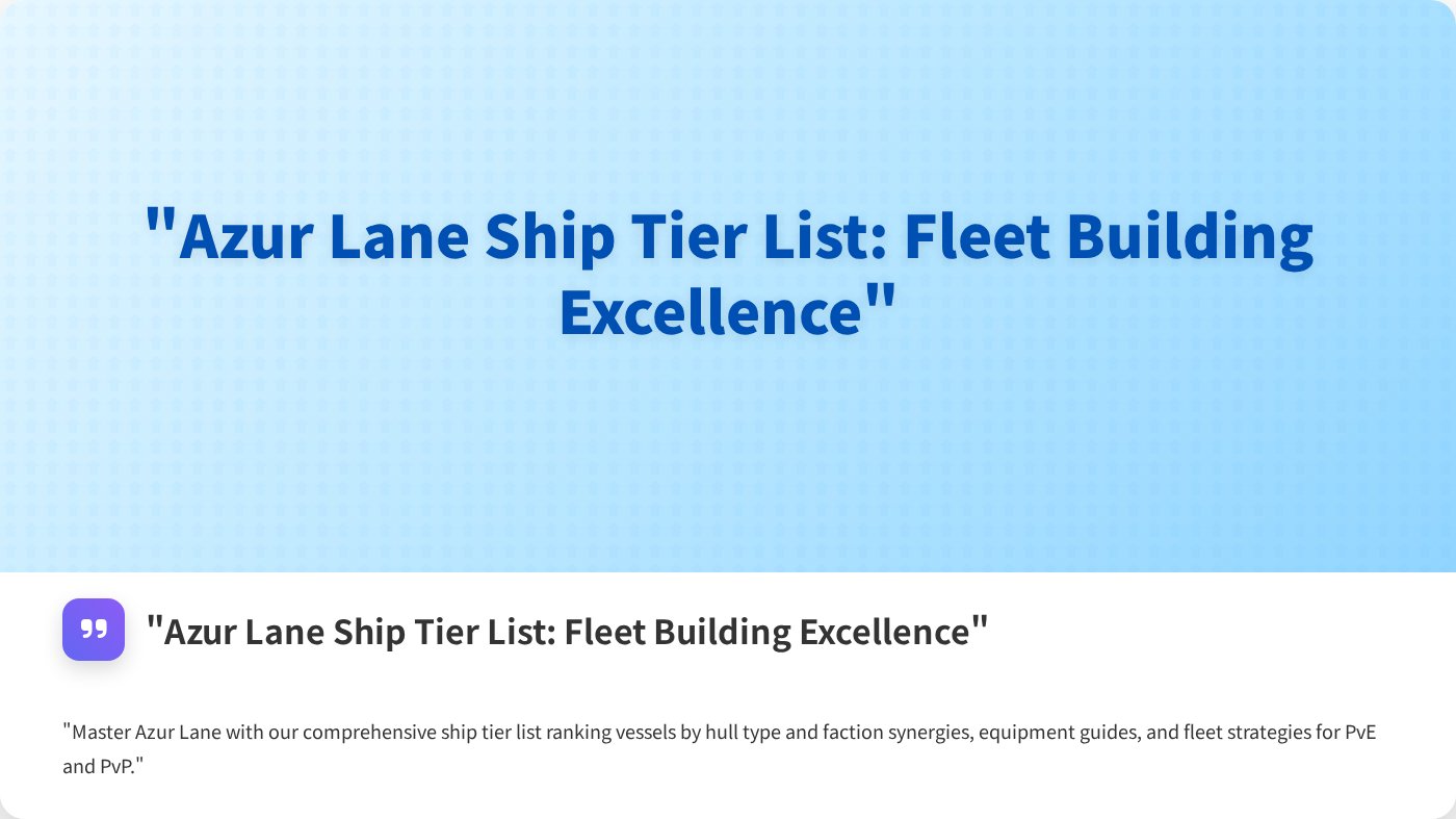 Azur Lane Ship Tier List: Fleet Building Excellence | Custom Tier List ...