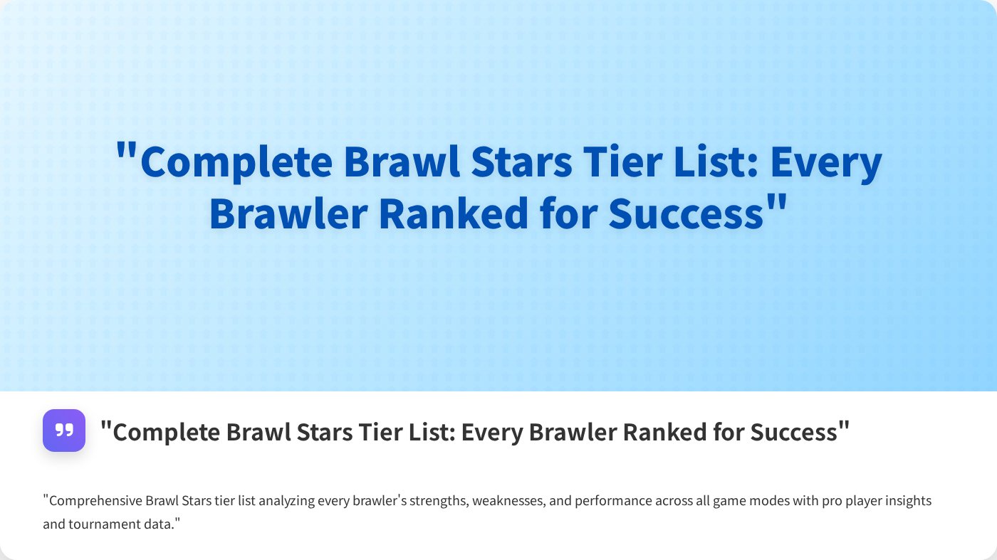 Complete Brawl Stars Tier List: Every Brawler Ranked for Success ...