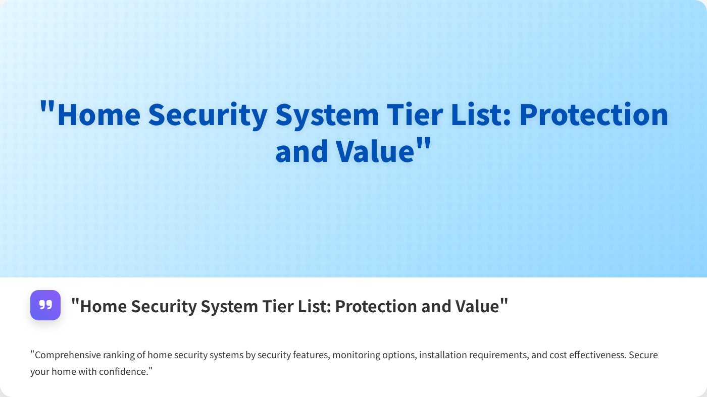 Home Security System Tier List: Protection and Value | Custom Tier List ...