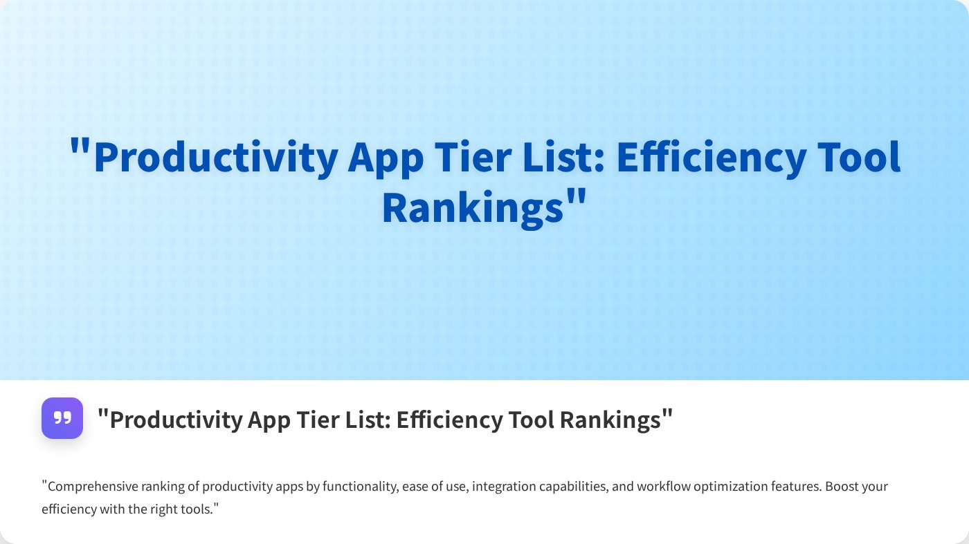 Productivity App Tier List: Efficiency Tool Rankings | Custom Tier List ...