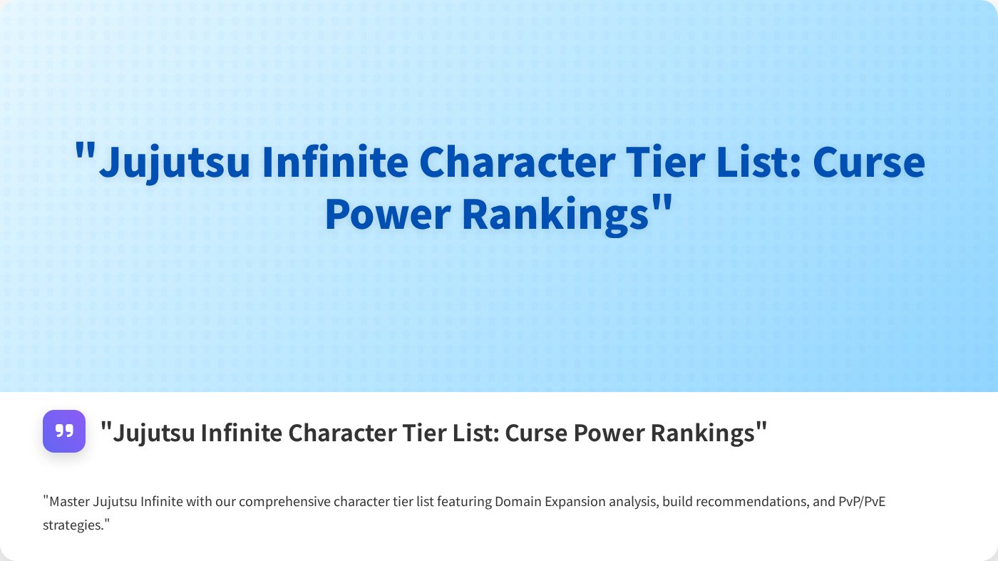 Jujutsu Infinite Character Tier List: Curse Power Rankings | Custom ...