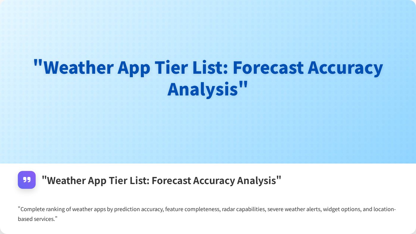 Weather App Tier List: Forecast Accuracy Analysis | Custom Tier List ...